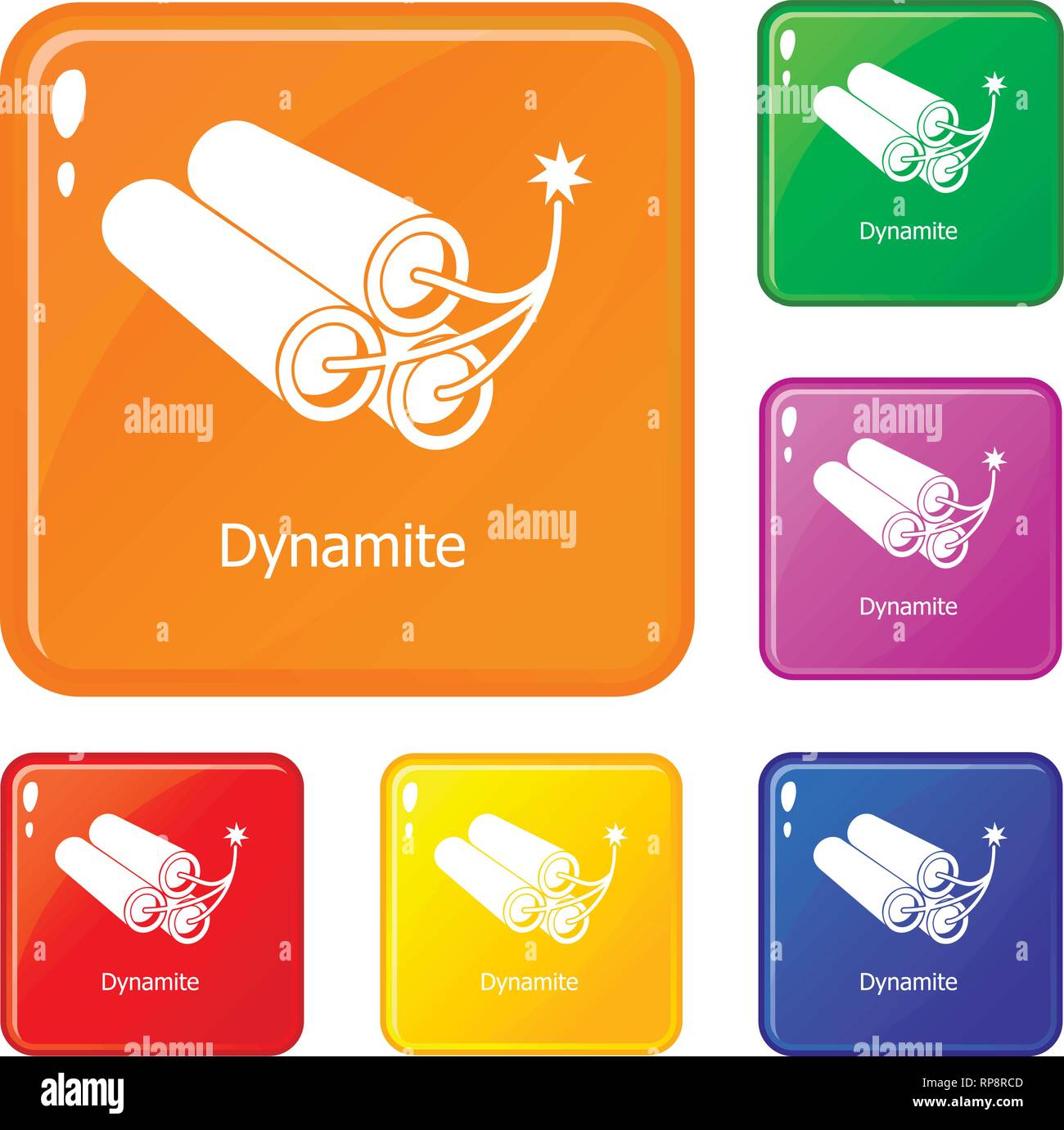 Dynamite icons set vector color Stock Vector Image & Art - Alamy