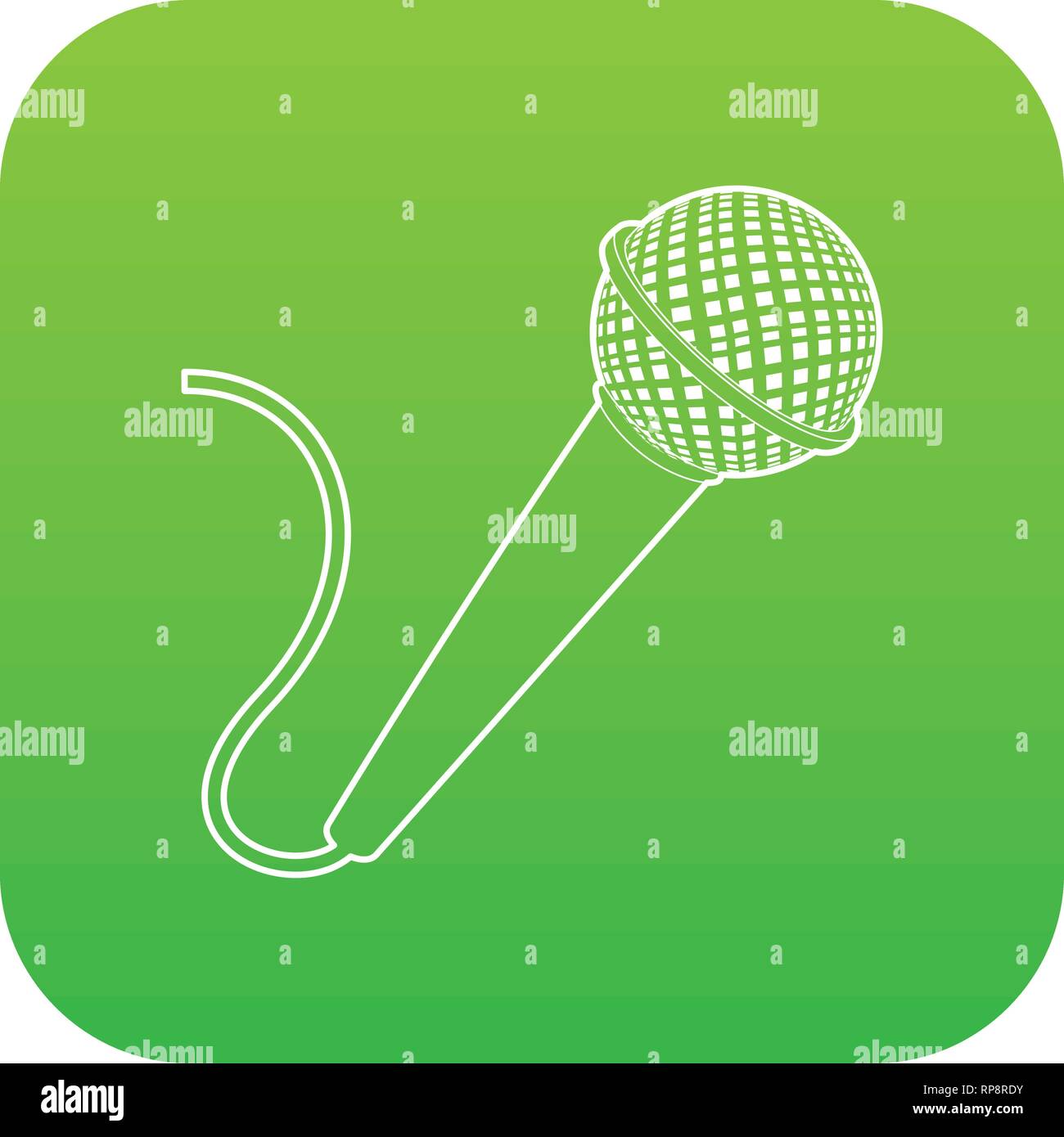 Microphone icon green vector Stock Vector Image & Art - Alamy