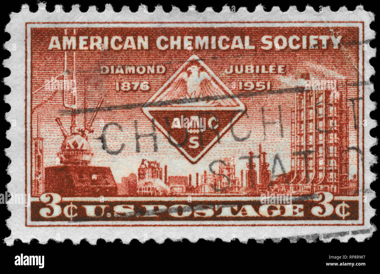 USA - CIRCA 1951: A Stamp printed in USA shows the ACS Emblem and ...