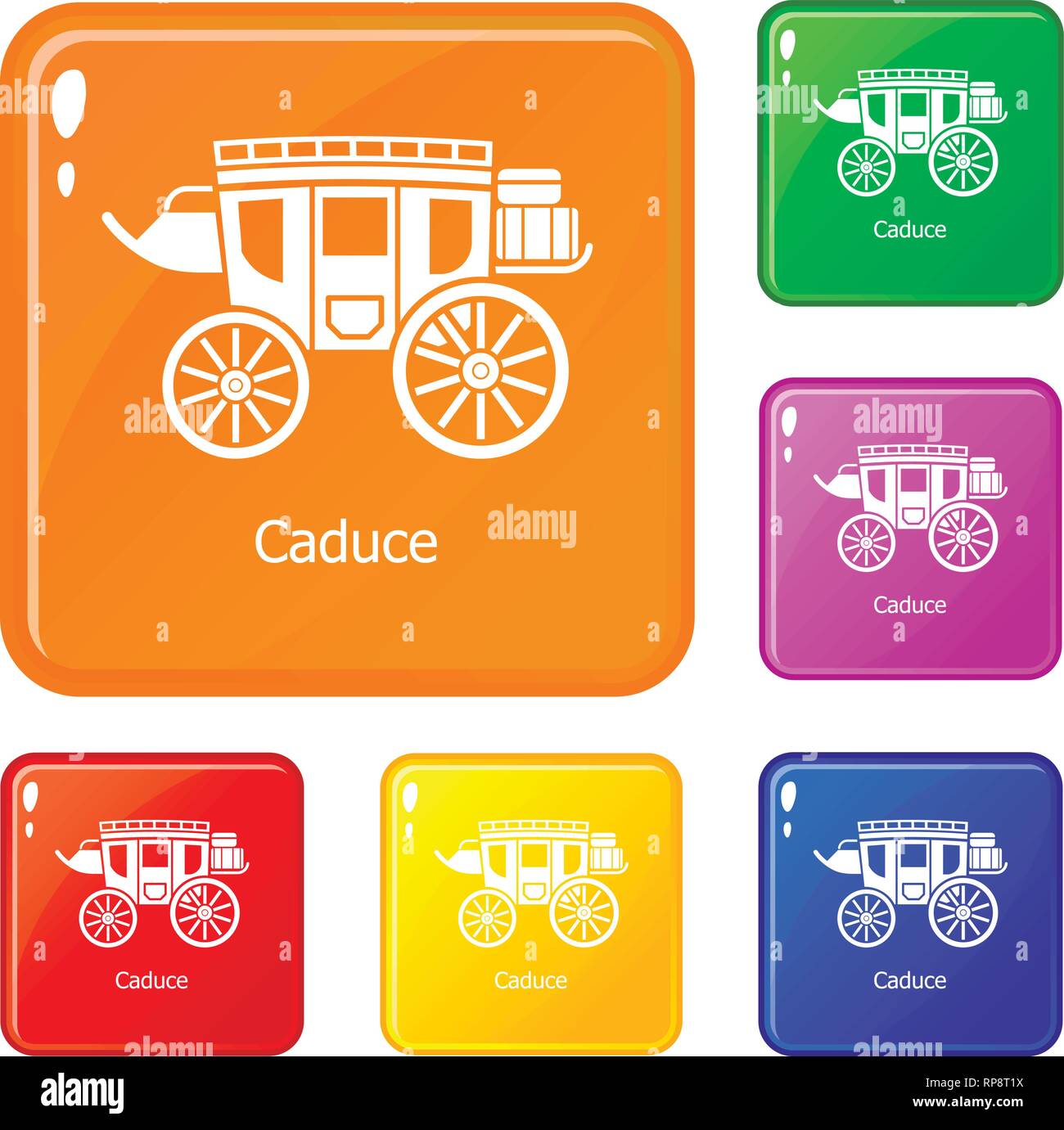Carriage icons set vector color Stock Vector Image & Art - Alamy
