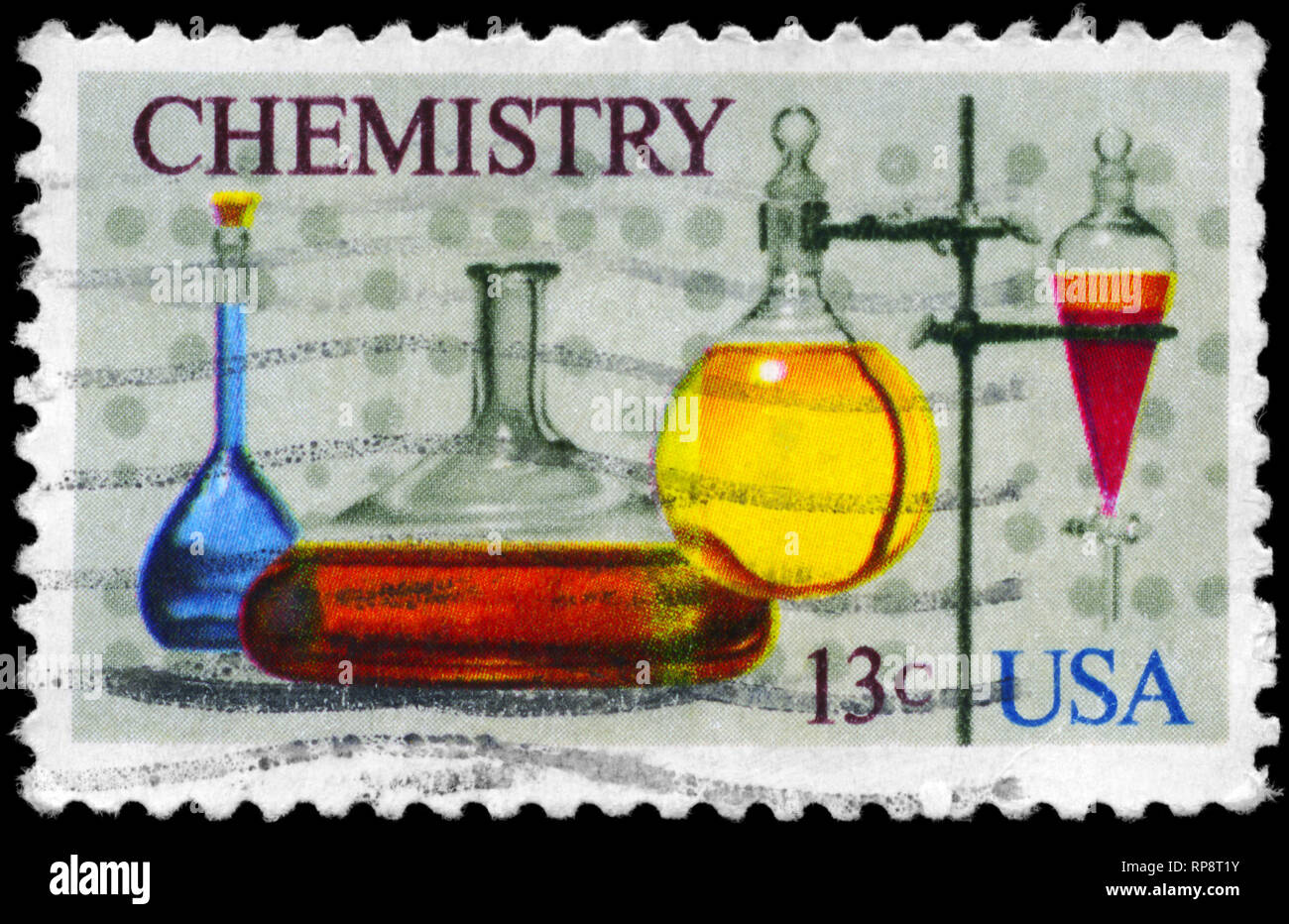 USA - CIRCA 1976: A Stamp printed in USA shows the various Flasks ...