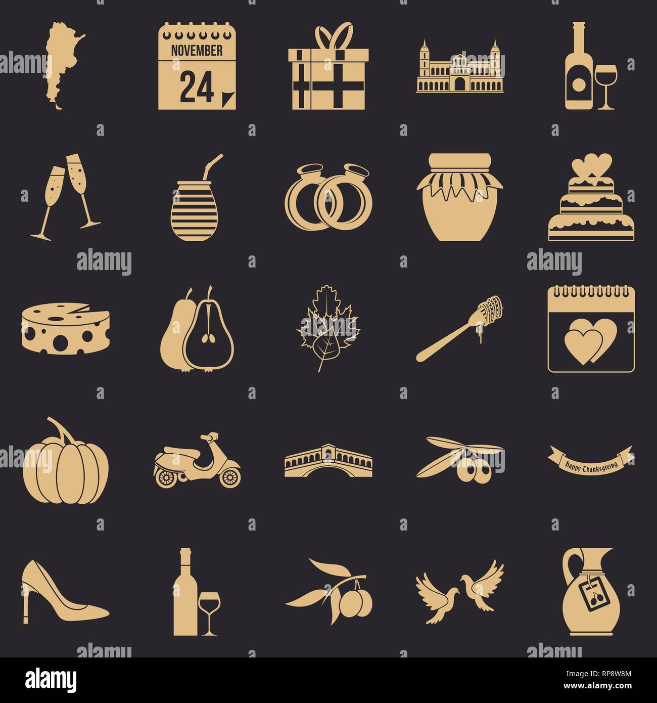 Wedding icons set, simple style Stock Vector Image & Art - Alamy