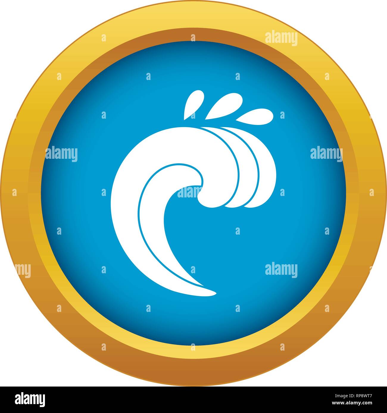 Large curling wave icon blue vector isolated Stock Vector Image & Art ...