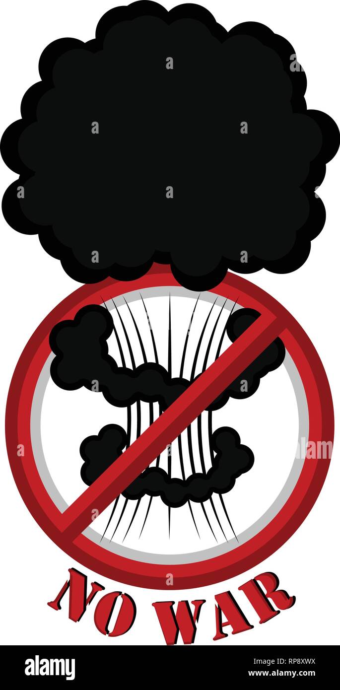 No war banner with an explosion prohibition Stock Vector Image & Art ...