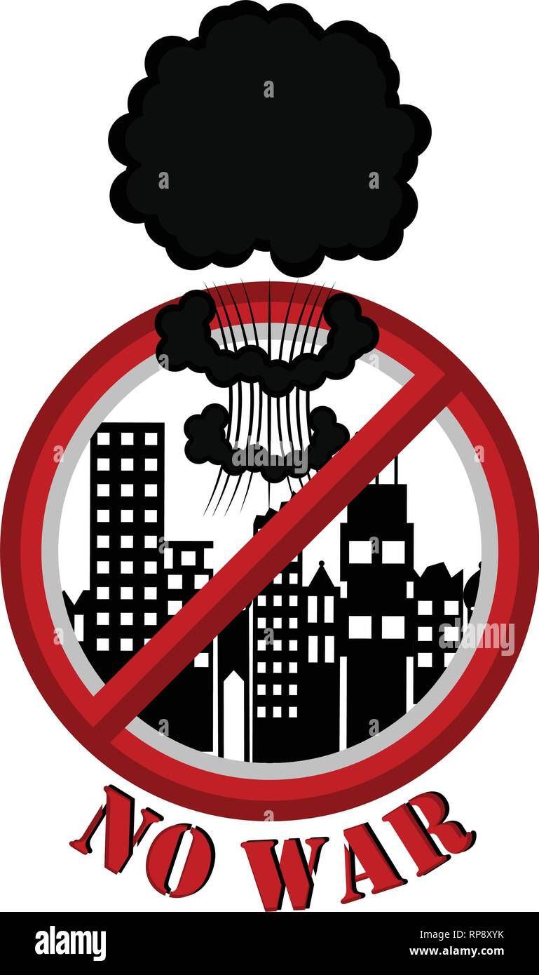 No war banner with an explosion prohibition Stock Vector Image & Art ...