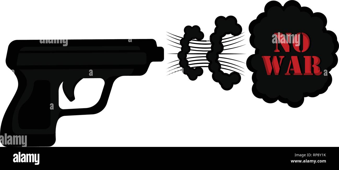 No war banner with a pistol and smoke explosion Stock Vector Image ...