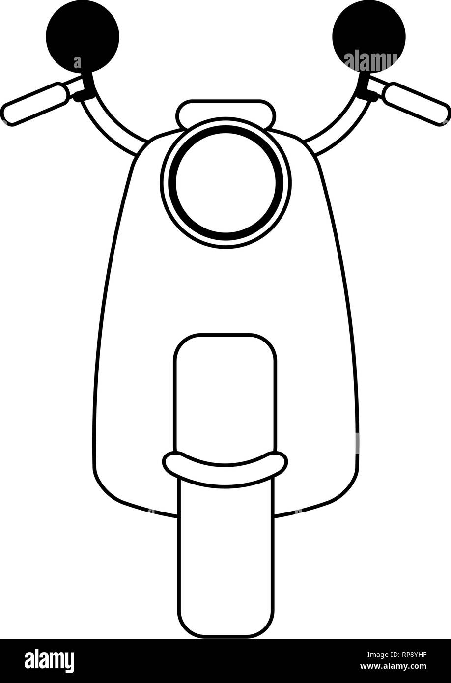 Scooter motorcycle frontview symbol black and white Stock Vector Image ...