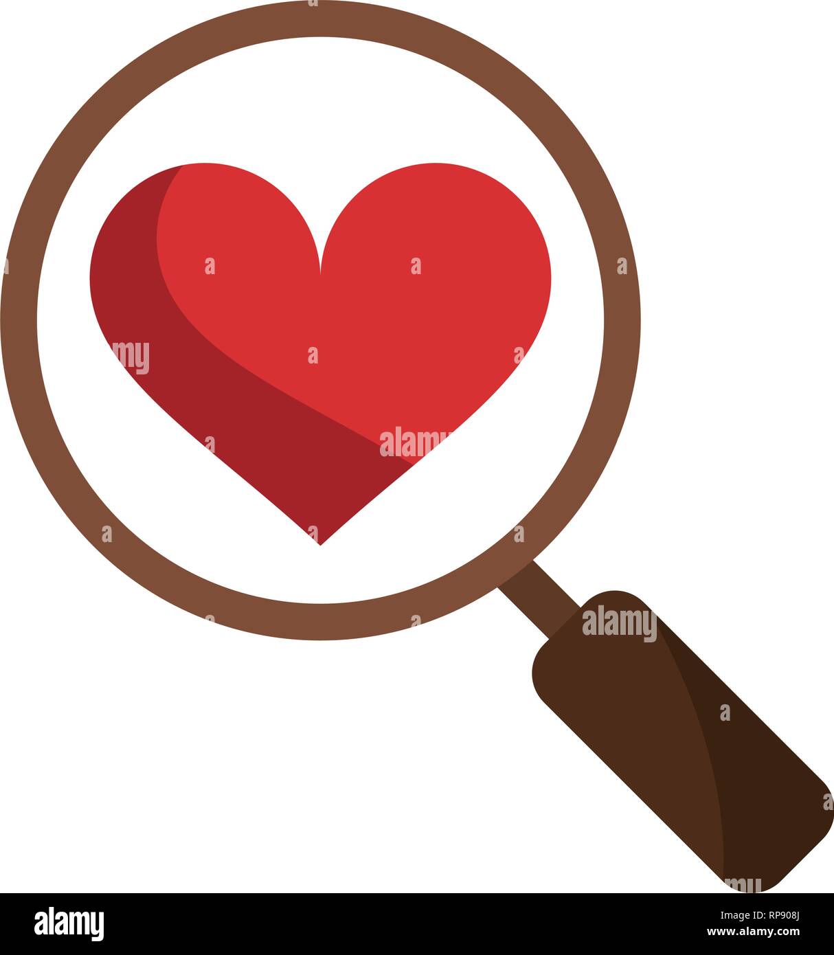 Magnifying glass on heart symbol Stock Vector Image & Art - Alamy