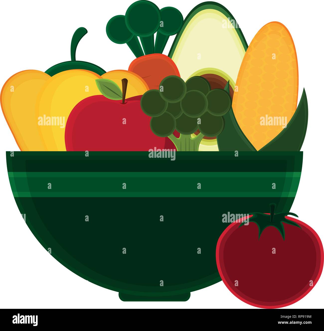 Fresh vegetables in bowl Stock Vector Image & Art - Alamy