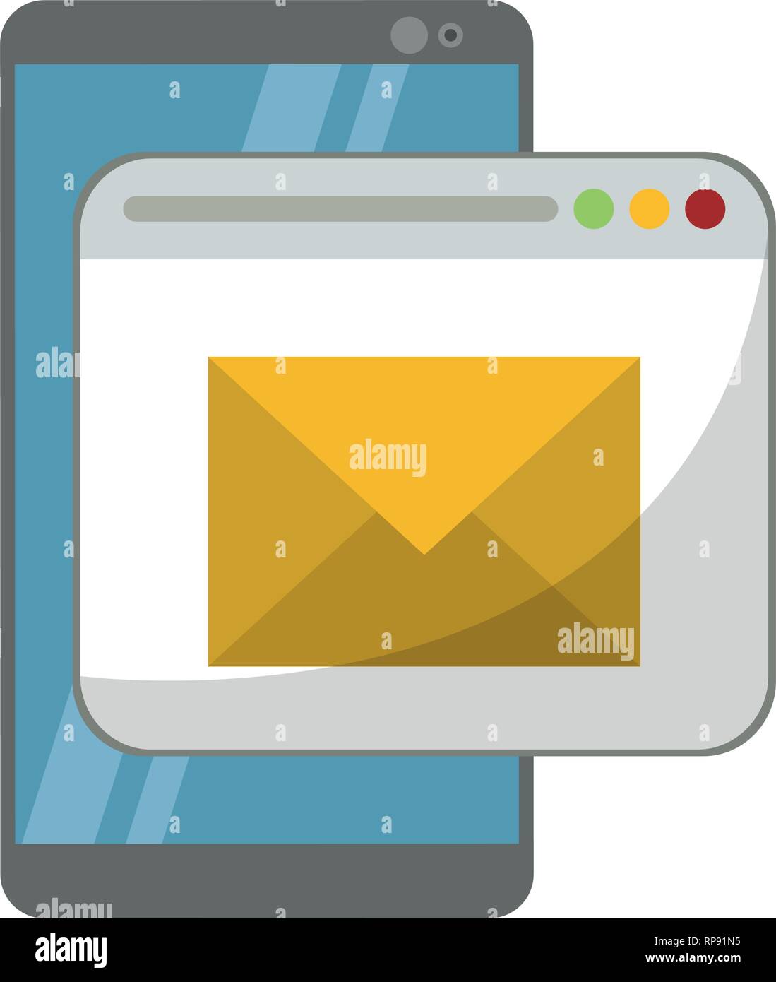 smartphone and email sending from website Stock Vector Image & Art - Alamy