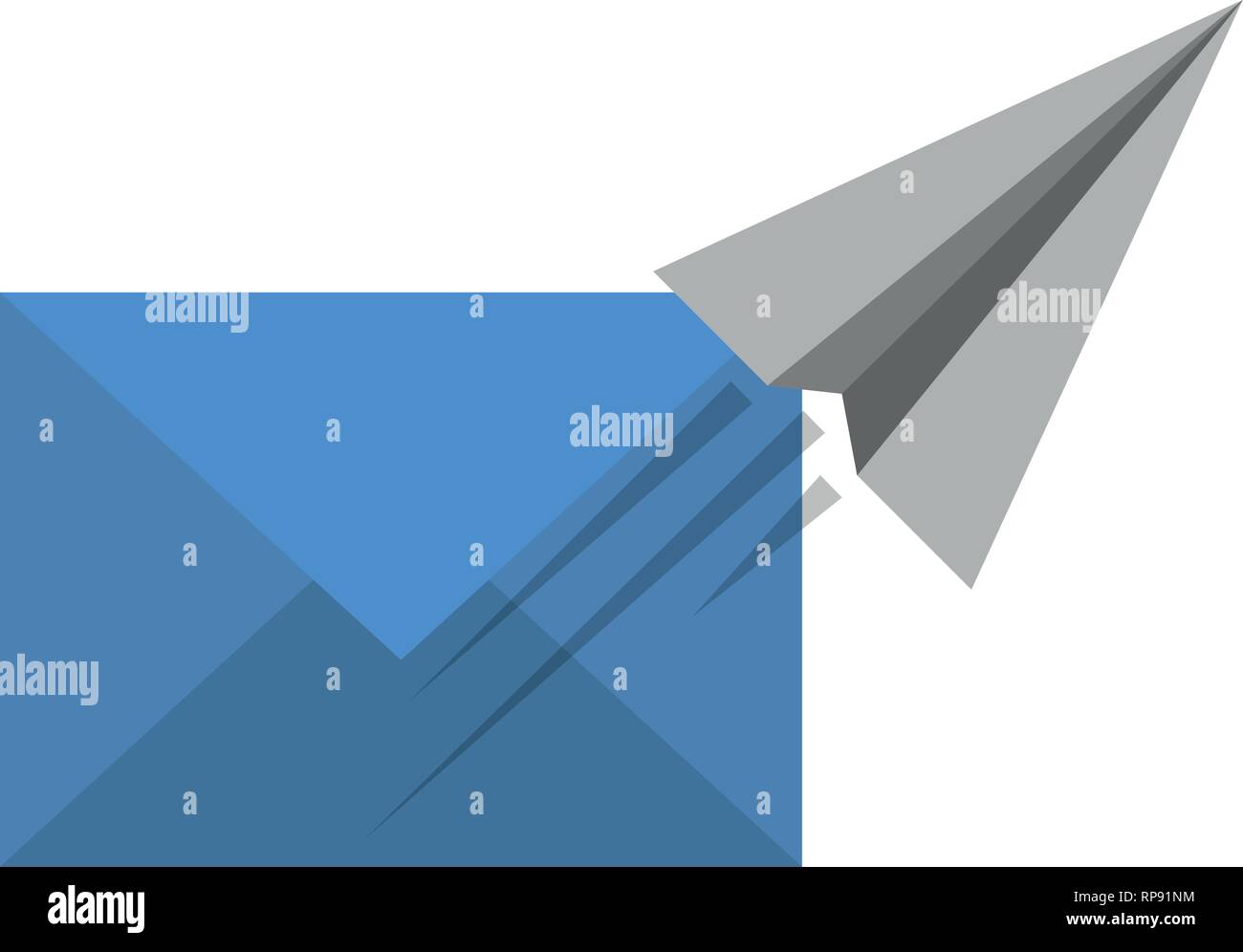 email and paper plane flying symbol Stock Vector Image & Art - Alamy