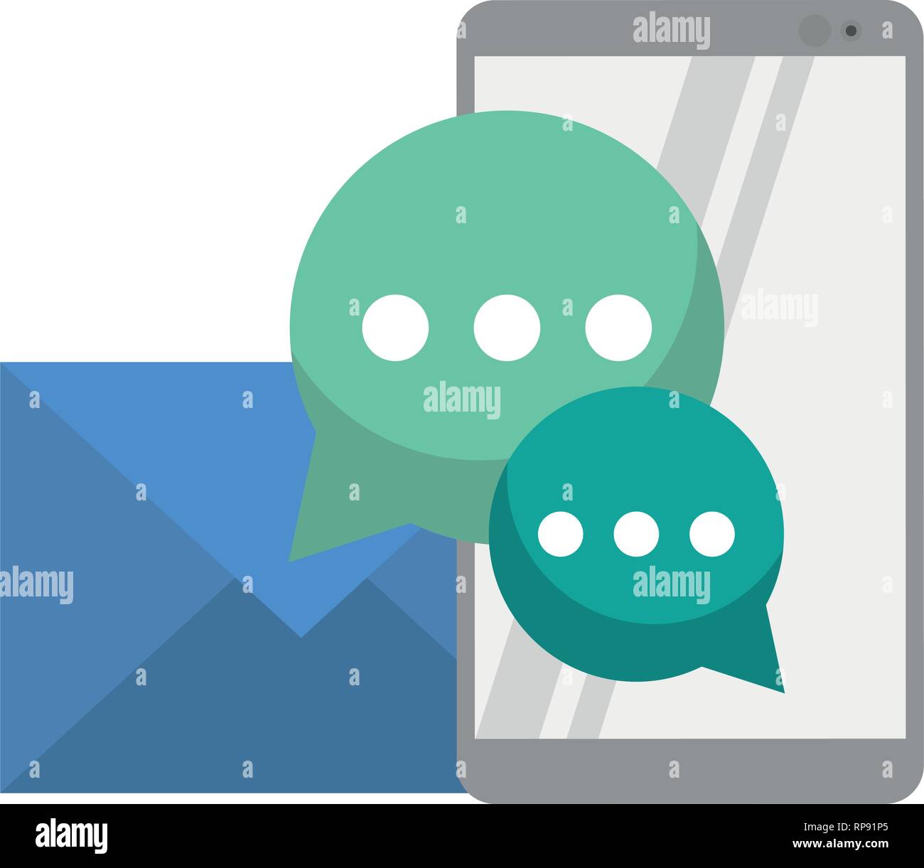 smartphone and email with chat bubbles Stock Vector Image & Art - Alamy