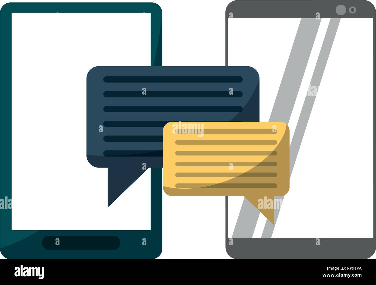 Smartphone chat bubbles symbol Stock Vector Image & Art - Alamy