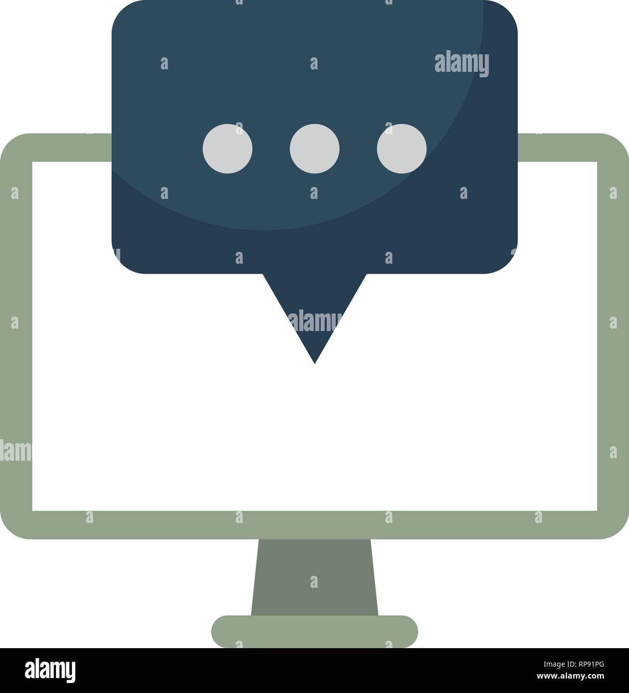 computer with chat bubble symbol Stock Vector Image & Art - Alamy