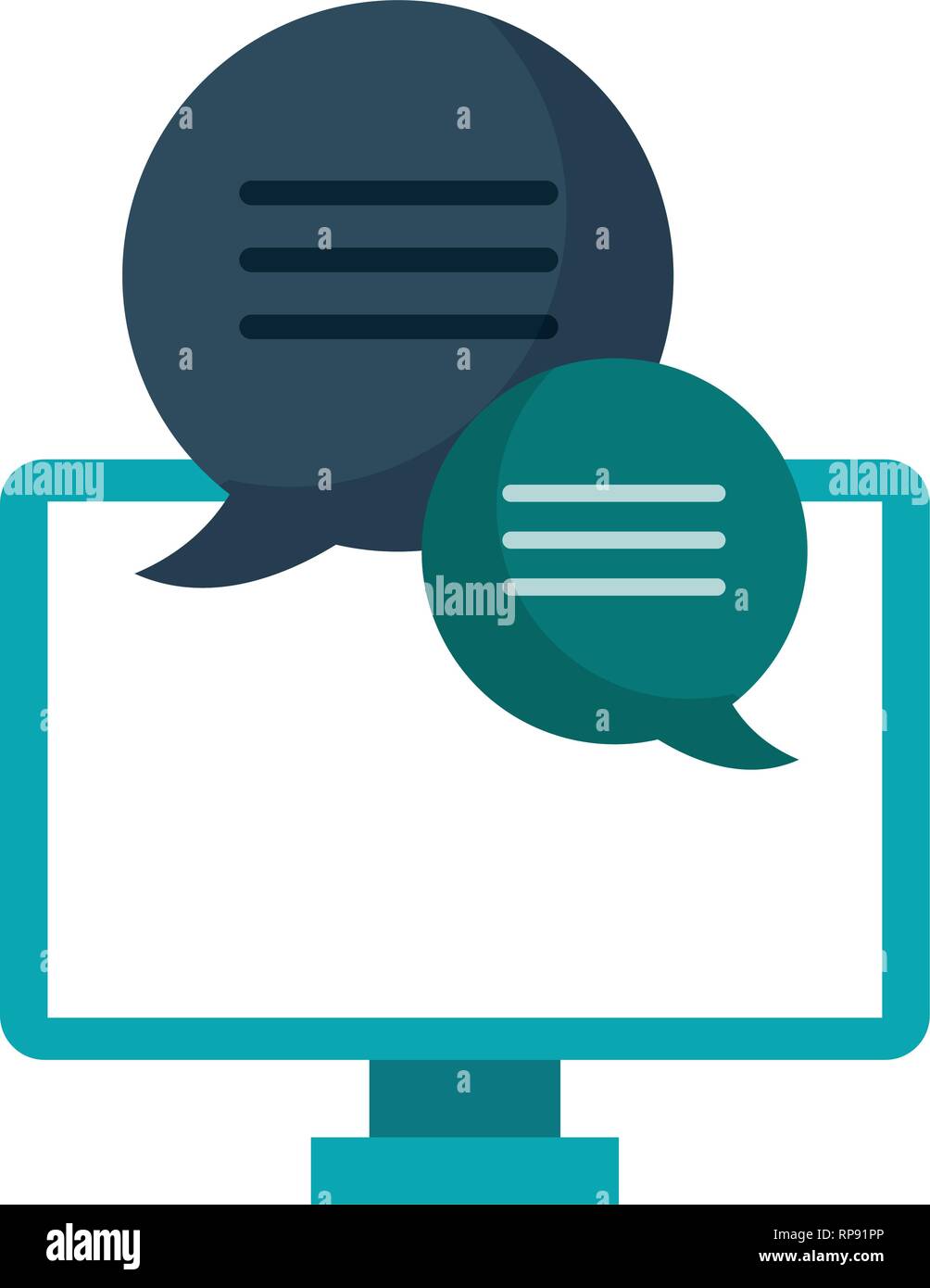 computer with chat bubbles Stock Vector Image & Art - Alamy