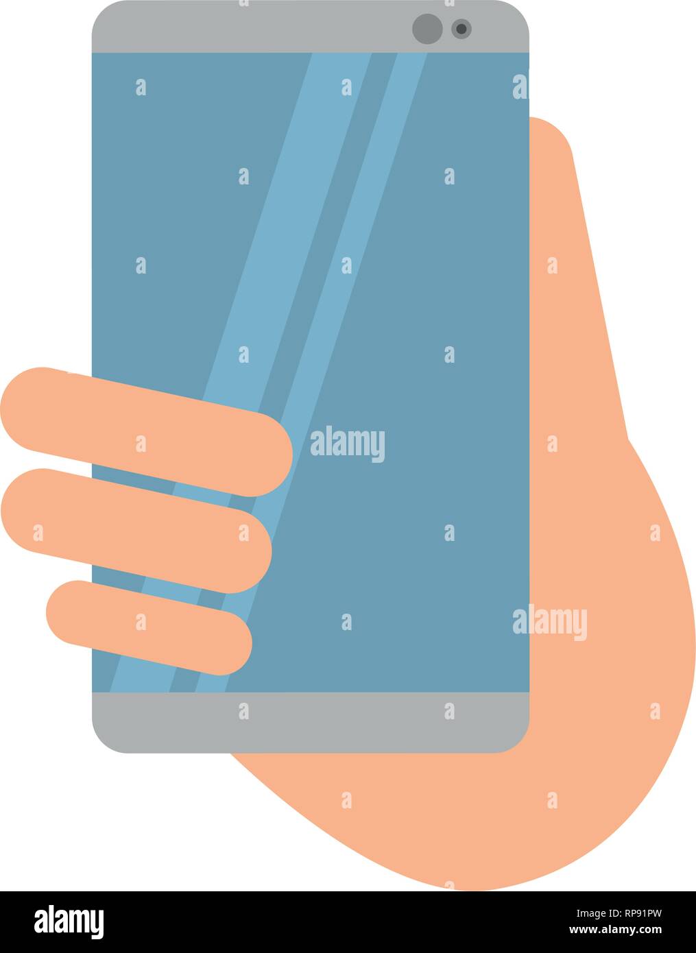 hand with smartphone symbol Stock Vector Image & Art - Alamy