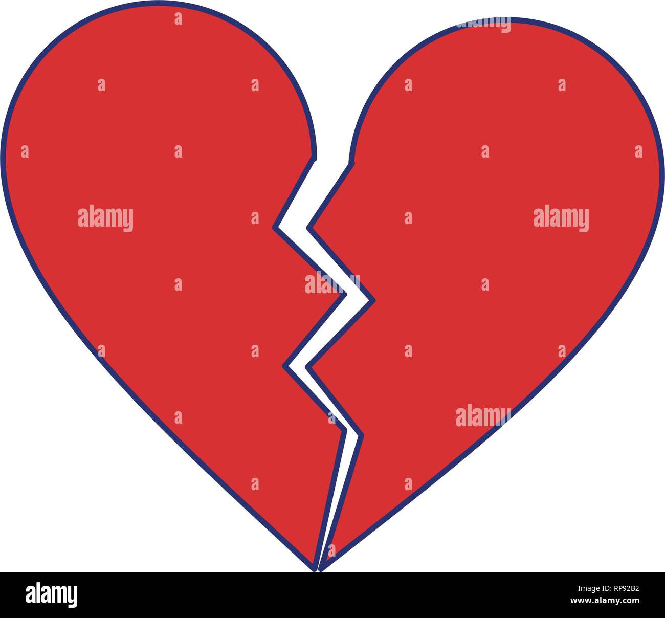 love broken heart symbol blue lines Stock Vector Image & Art - Alamy