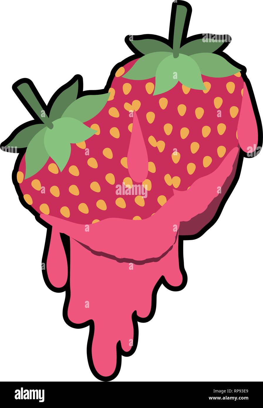 strawberry dripping isolated icon Stock Vector Image & Art - Alamy