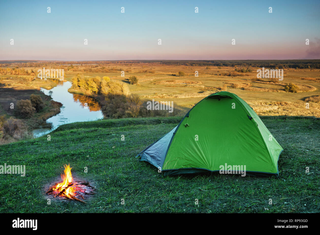 Camp tent above the river hi-res stock photography and images - Alamy