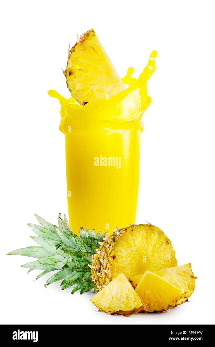 Pineapple juice splash Cut Out Stock Images & Pictures - Alamy