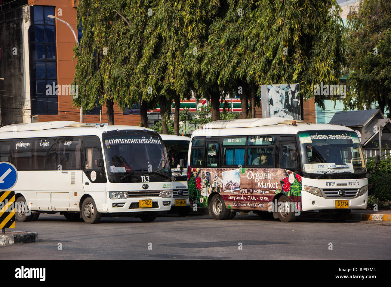 Chiangmai, Thailand - February 16 2019: Yutong Mini Bus. Bus of ...