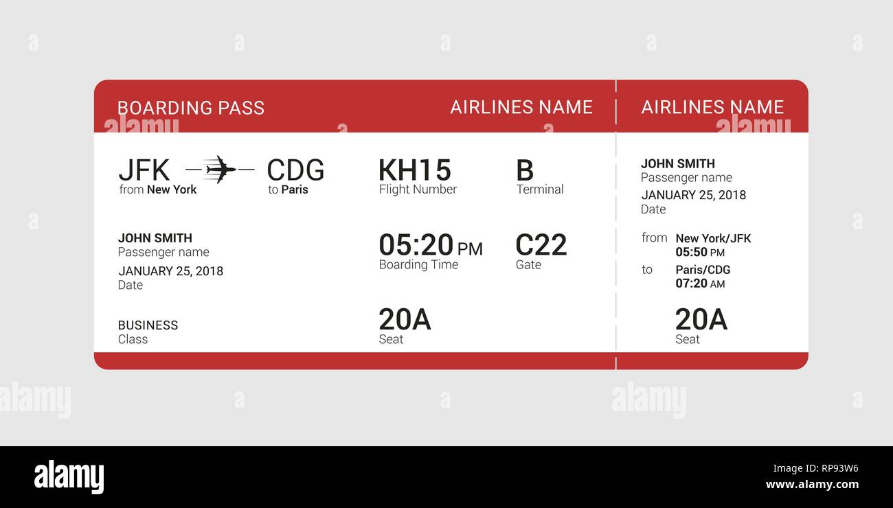 Red boarding pass Stock Vector Image & Art - Alamy