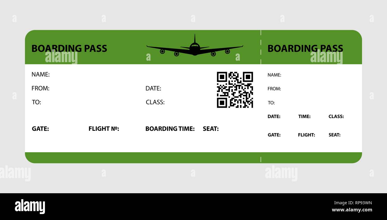 Green Boarding Pass Stock Vector Image And Art Alamy