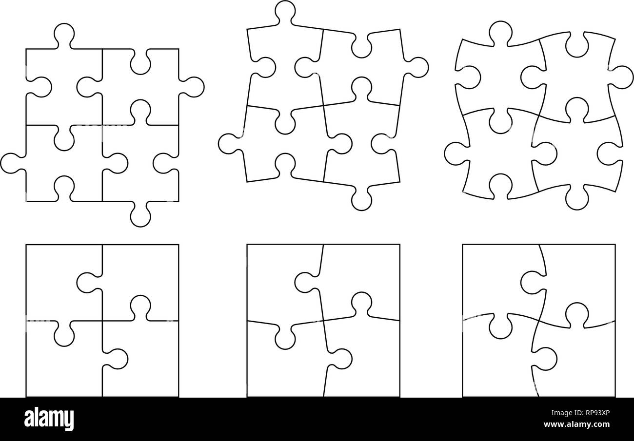 Puzzle section pattern Black and White Stock Photos & Images - Alamy