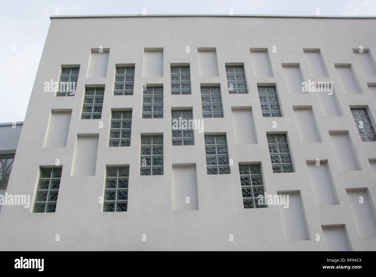 Modern concrete building facade. Architectural house. Modern style with ...