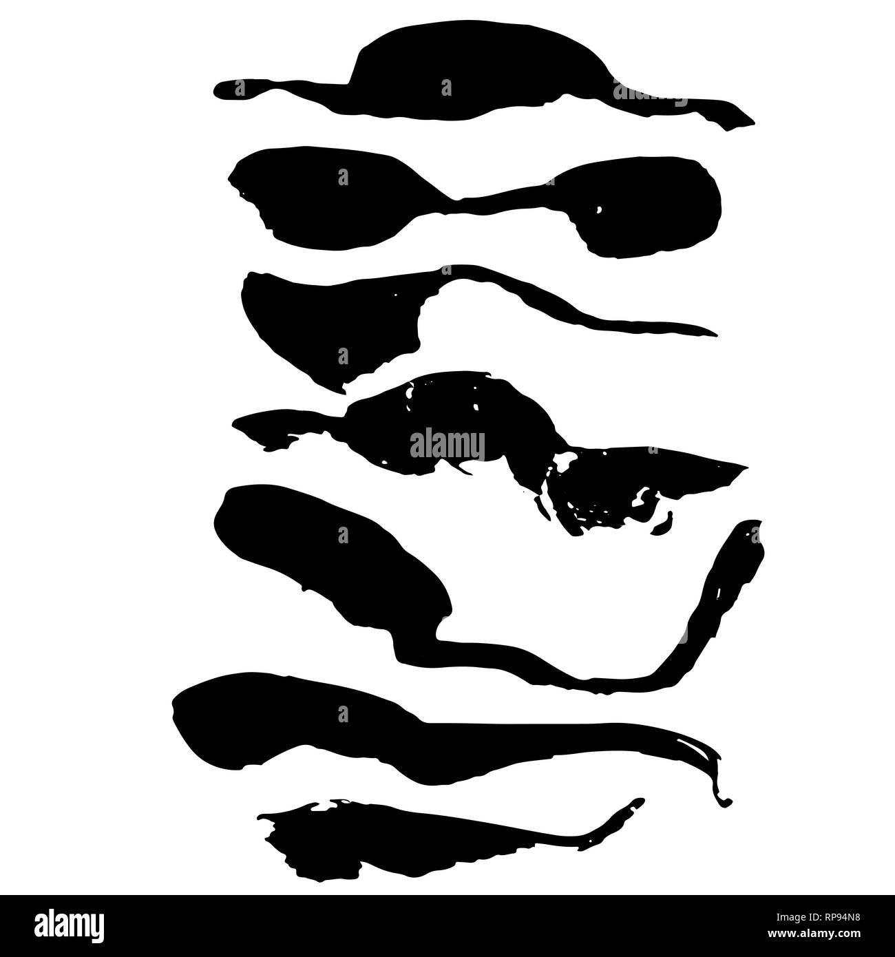 Black ink brush wave Cut Out Stock Images & Pictures - Alamy