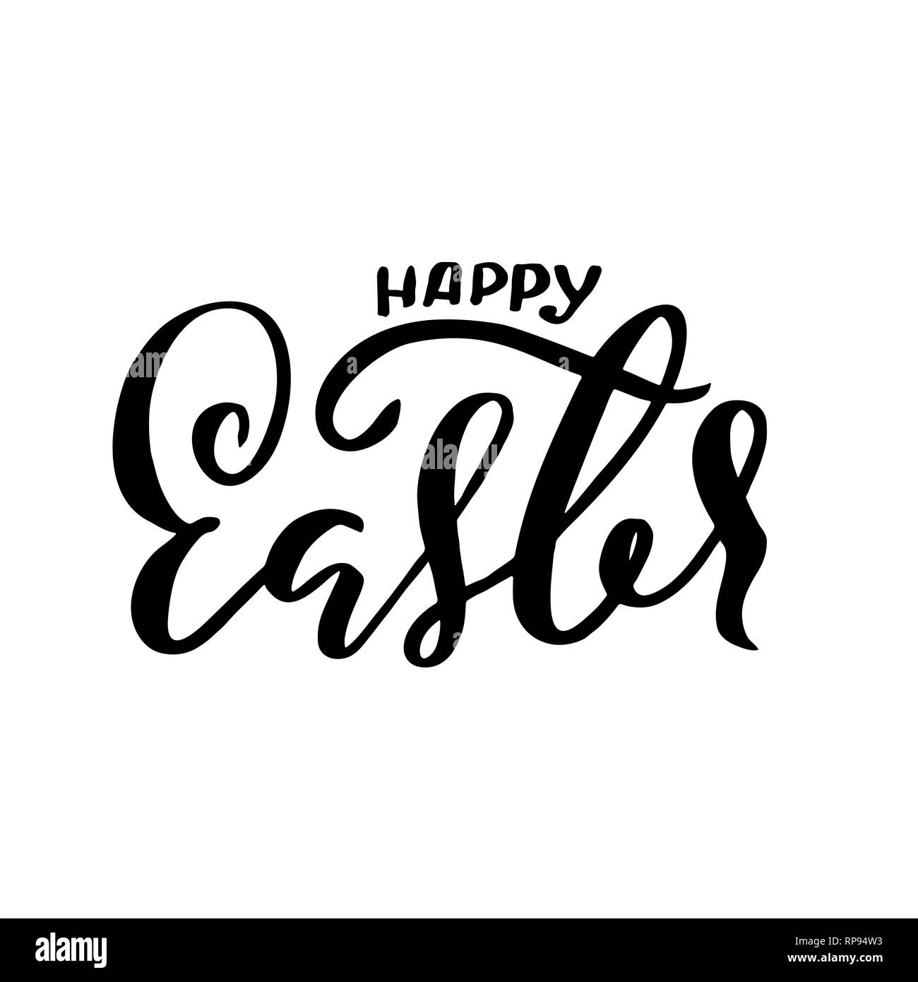 Happy Easter. Handdrawn modern brush lettering. Vector illustration ...