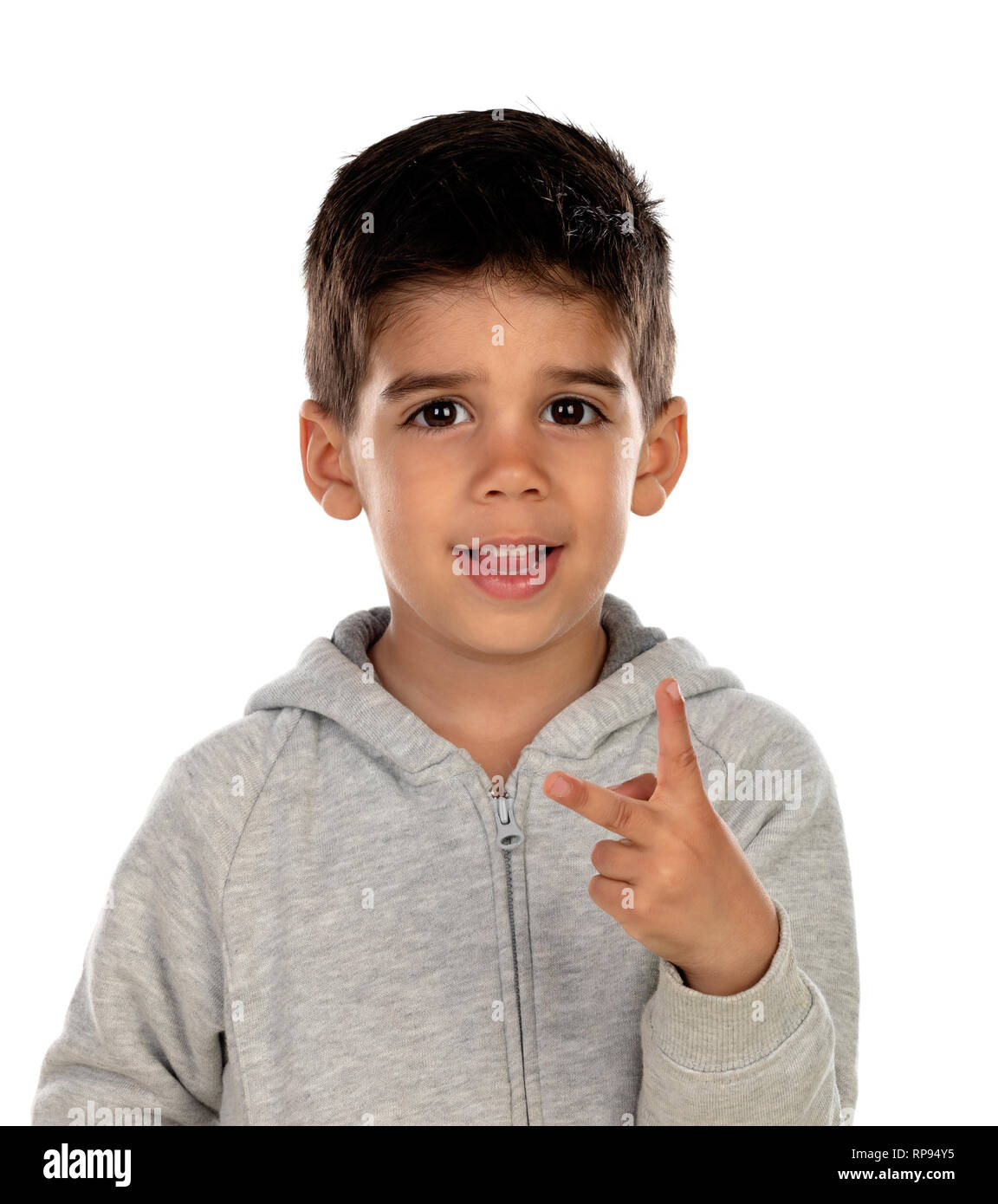 Child hand showing two fingers hi-res stock photography and images - Alamy