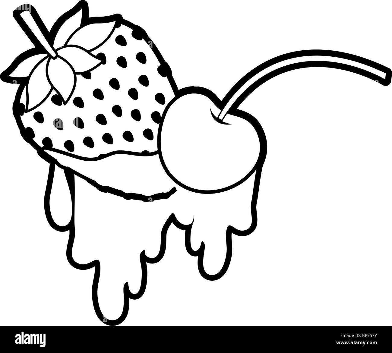 cherry and strawberry dripping icon Stock Vector Image & Art - Alamy