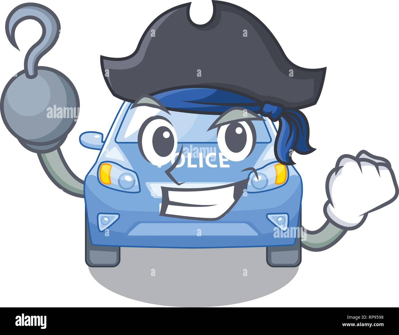 Pirate police car on a cartoon roadside Stock Vector Image & Art - Alamy
