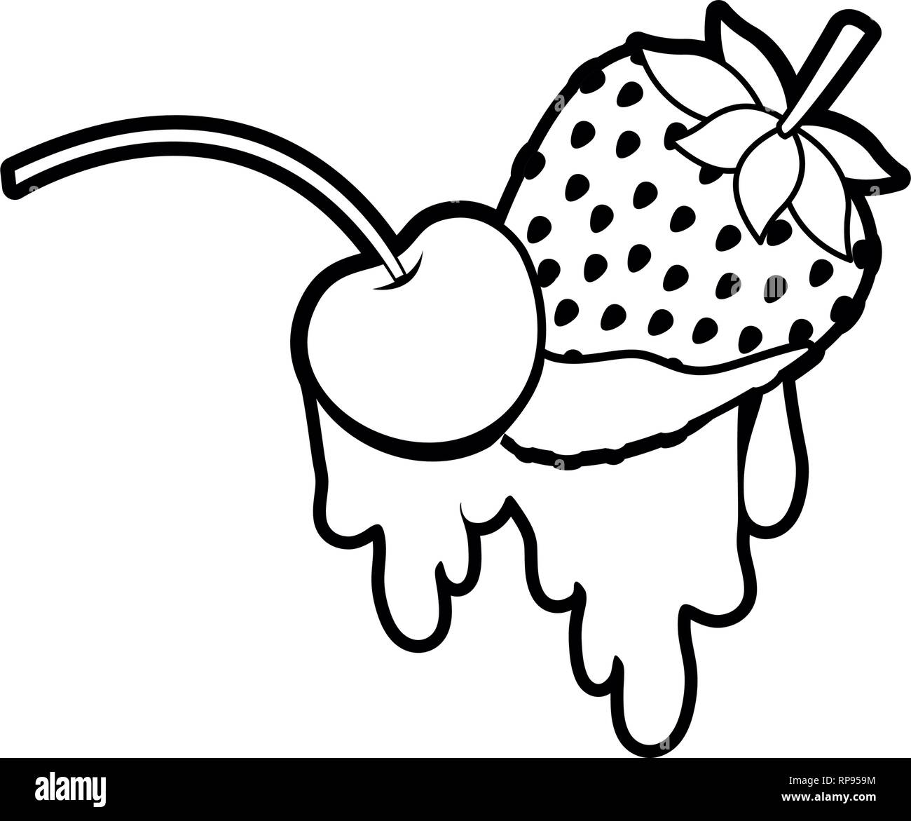 cherry and strawberry dripping icon Stock Vector Image & Art - Alamy