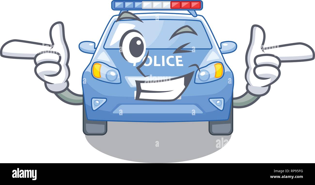 Wink police car in the shape character Stock Vector Image & Art - Alamy