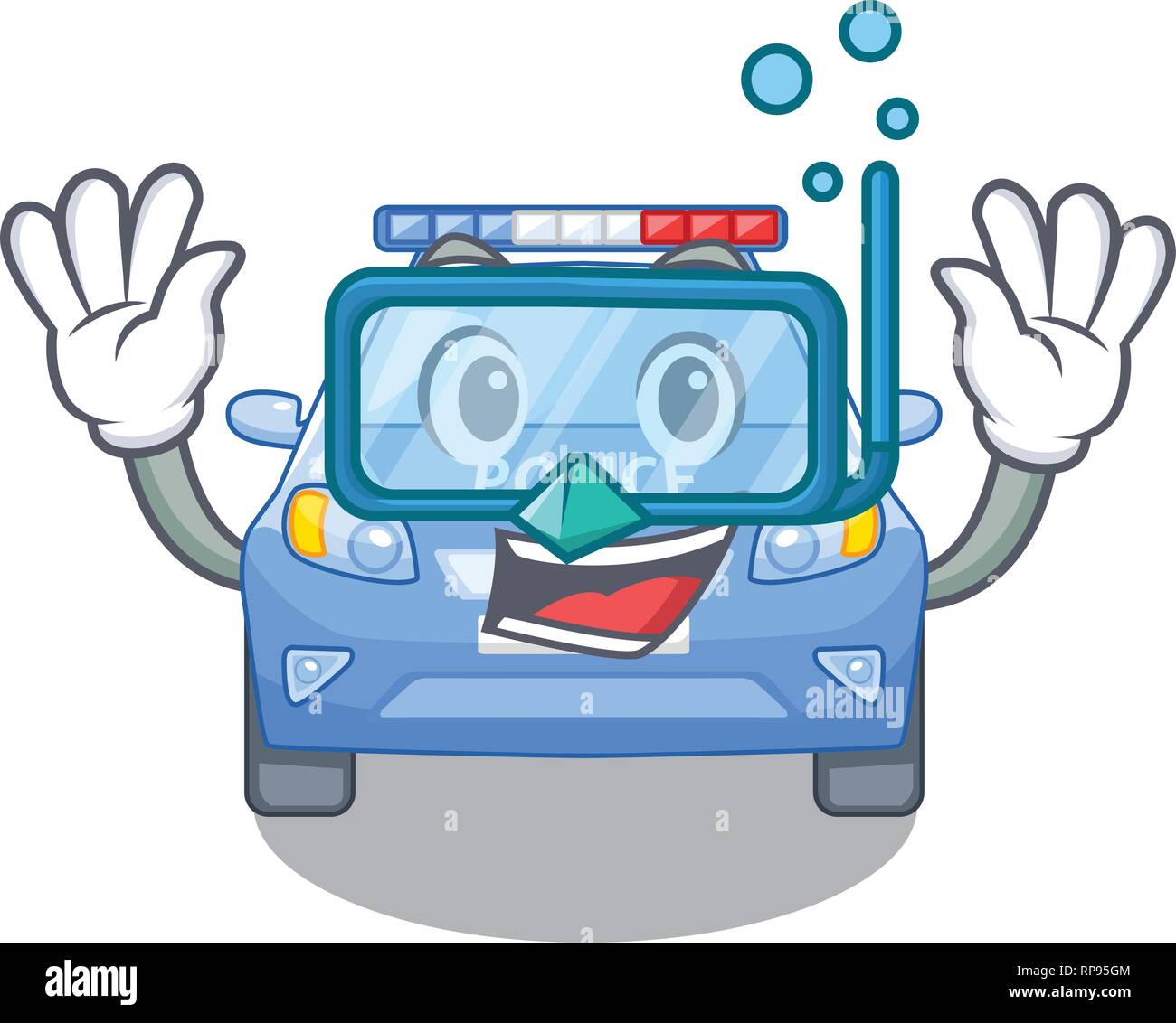 Diving police car in the shape character Stock Vector Image & Art - Alamy
