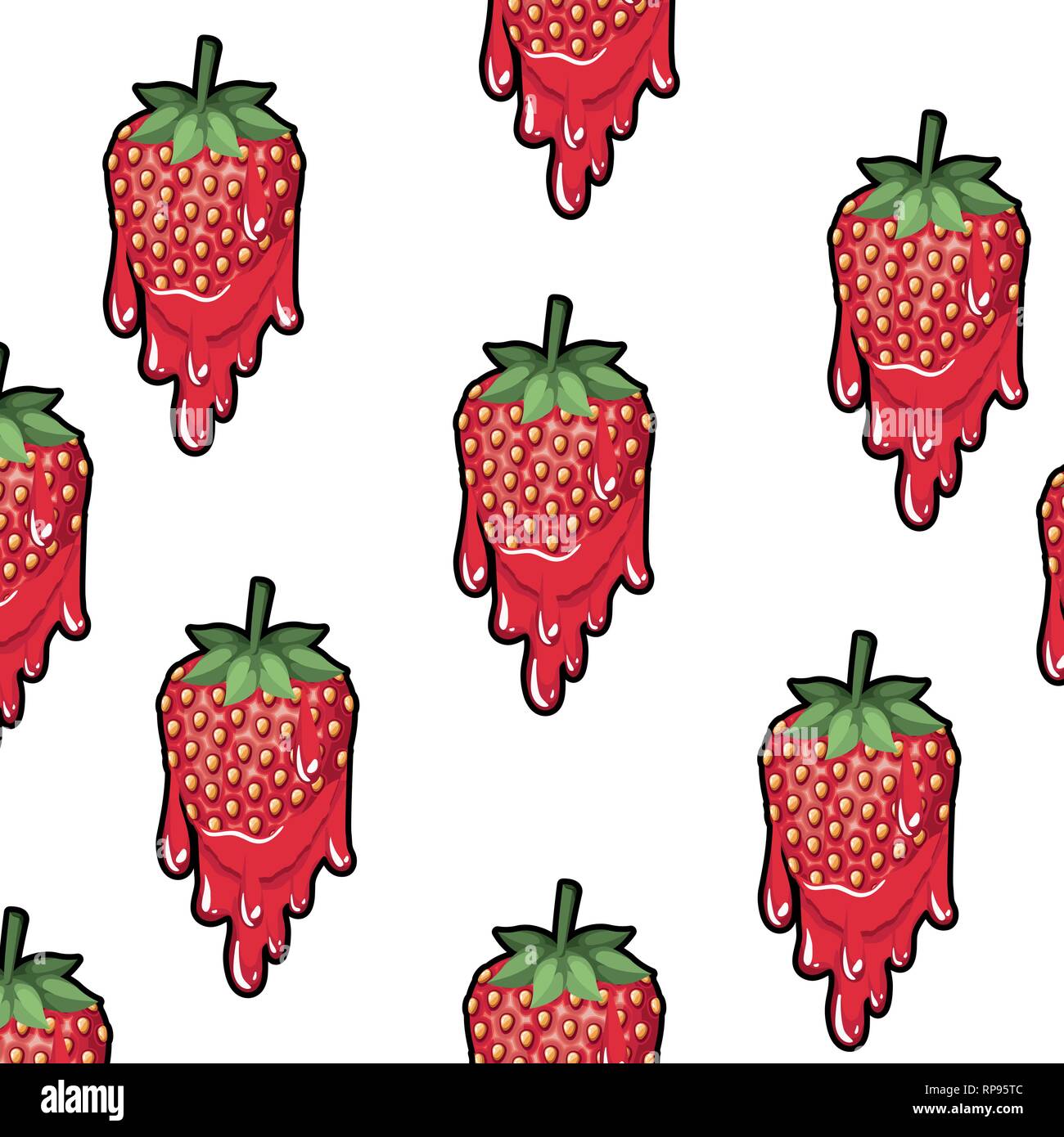 pattern strawberry dripping isolated icon Stock Vector Image & Art - Alamy