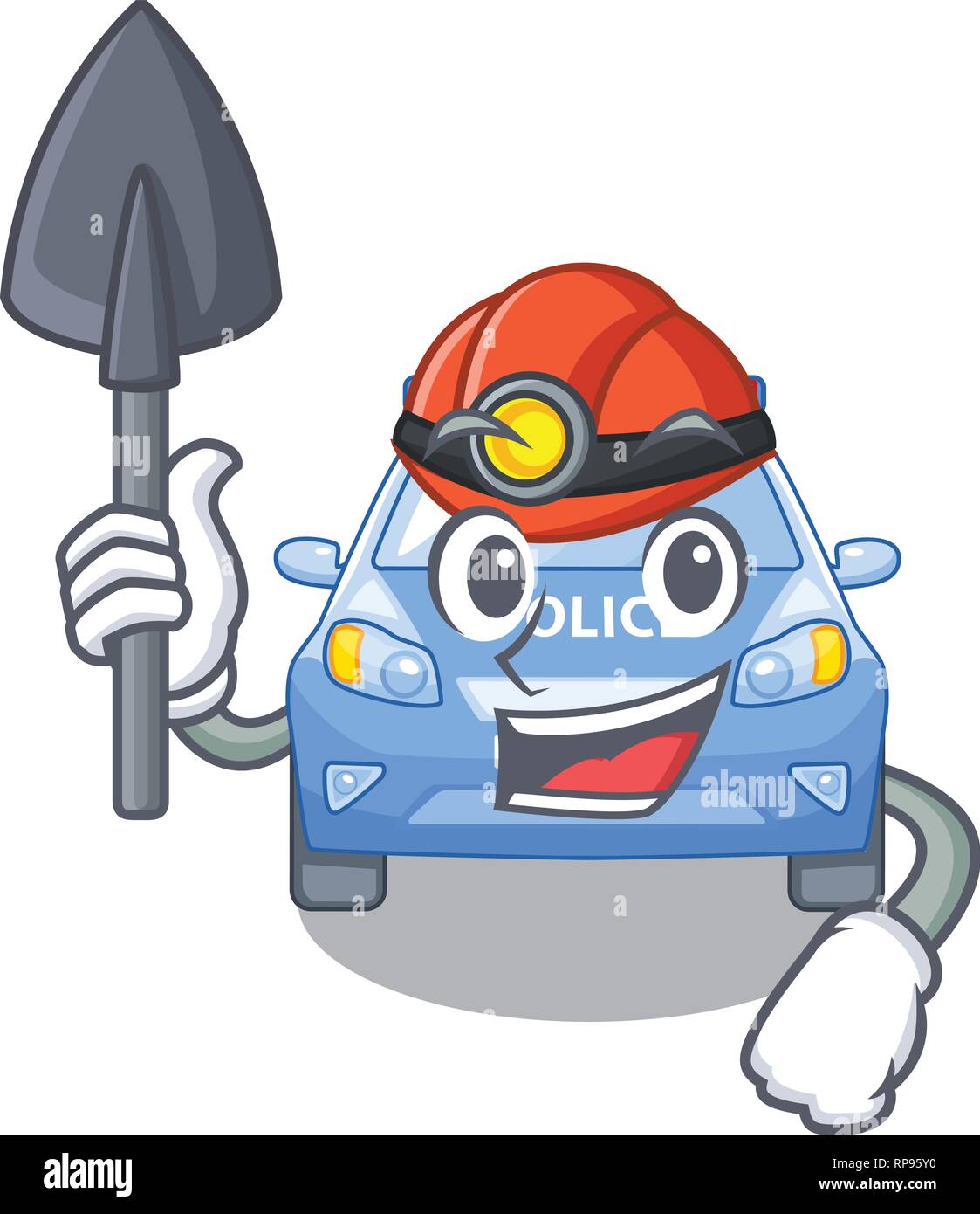 Miner miniature cartoon police car on table Stock Vector Image & Art ...