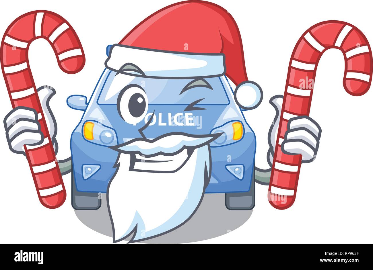 Santa with police car Stock Vector Images - Alamy