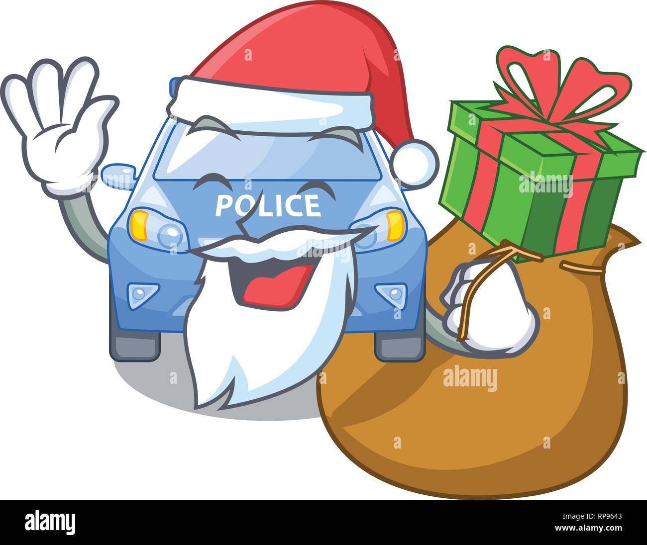 Santa with police car Stock Vector Images - Alamy
