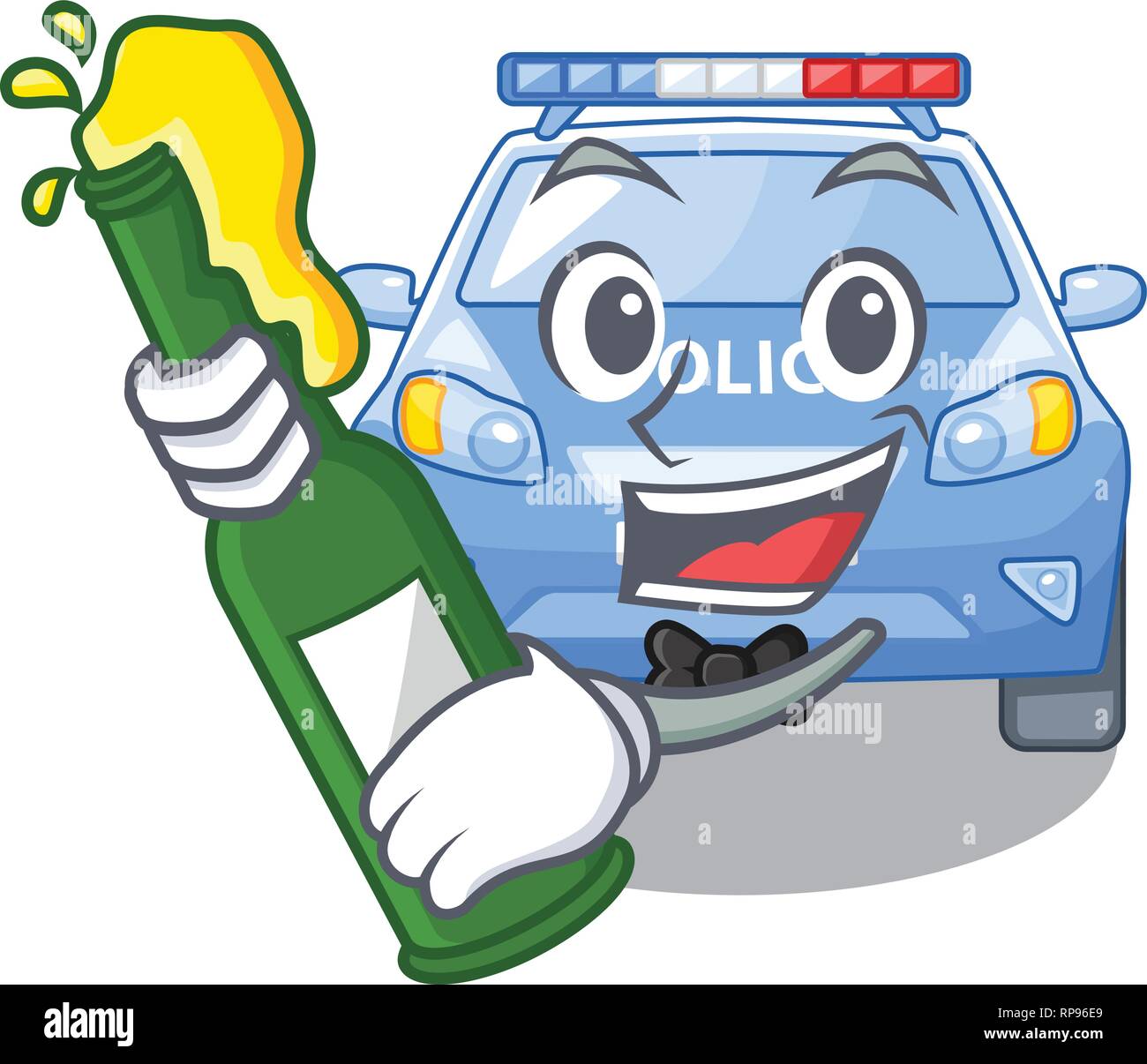 Policeman car illustration vintage hi-res stock photography and images ...