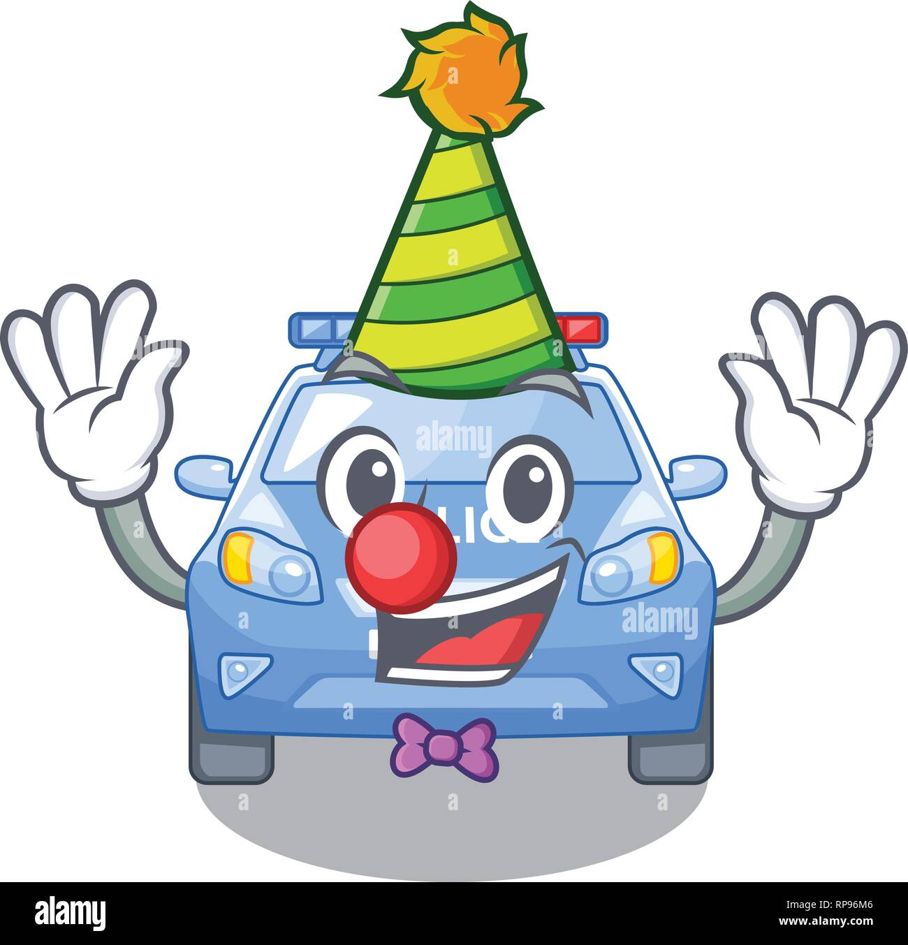 Clown car police isolated with in mascot Stock Vector Image & Art - Alamy