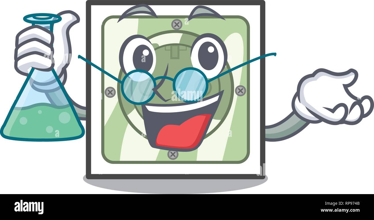 Professor power socket attached the mascot wall Stock Vector Image ...