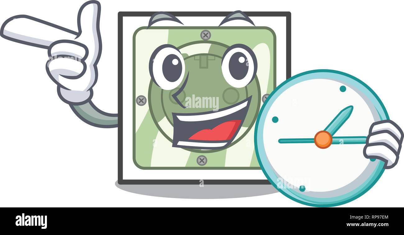 Power clock and electric connection Stock Vector Images - Alamy