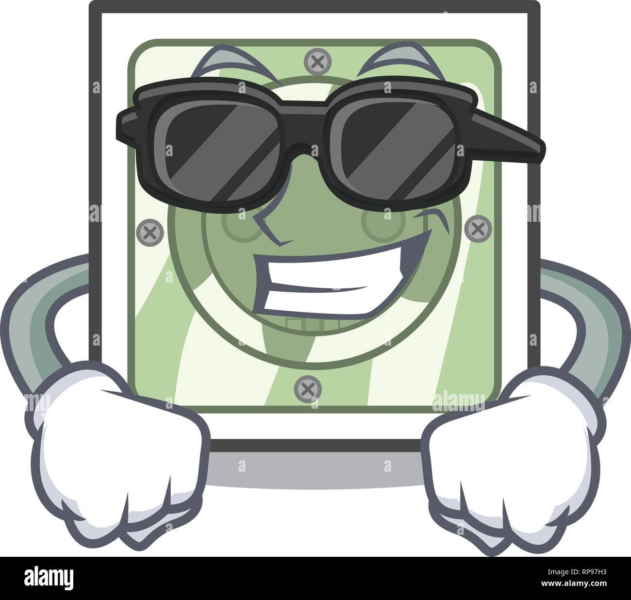 Super cool power socket attached the mascot wall Stock Vector Image ...