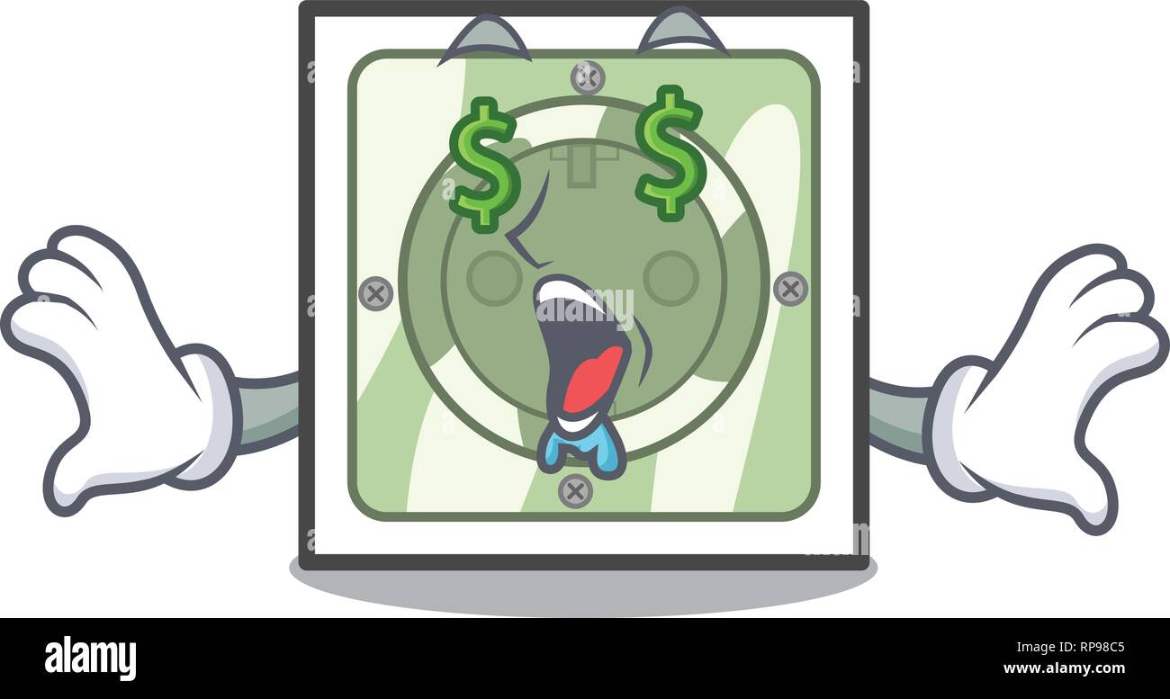 Money eye power socket isolated with in mascot Stock Vector Image & Art ...