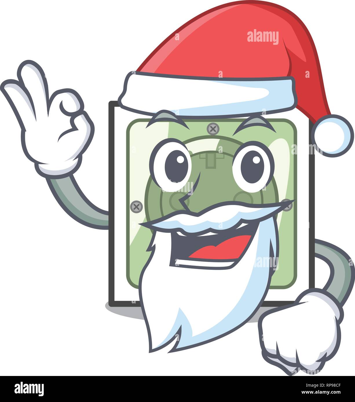 Santa power socket isolated with in mascot Stock Vector Image & Art - Alamy