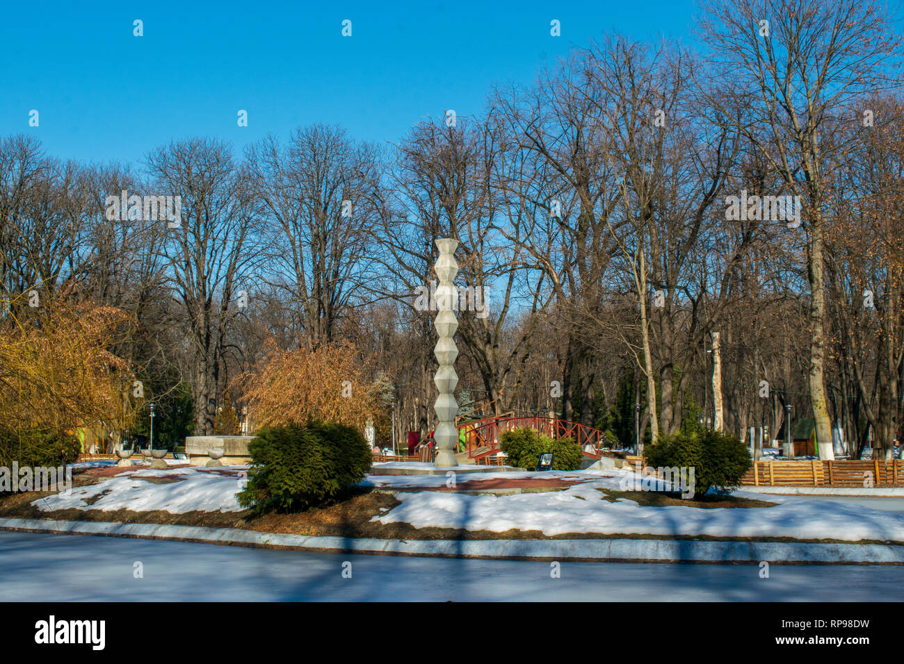 Winter landscape in the Roman Park, Neamt, Romania Stock Photo - Alamy