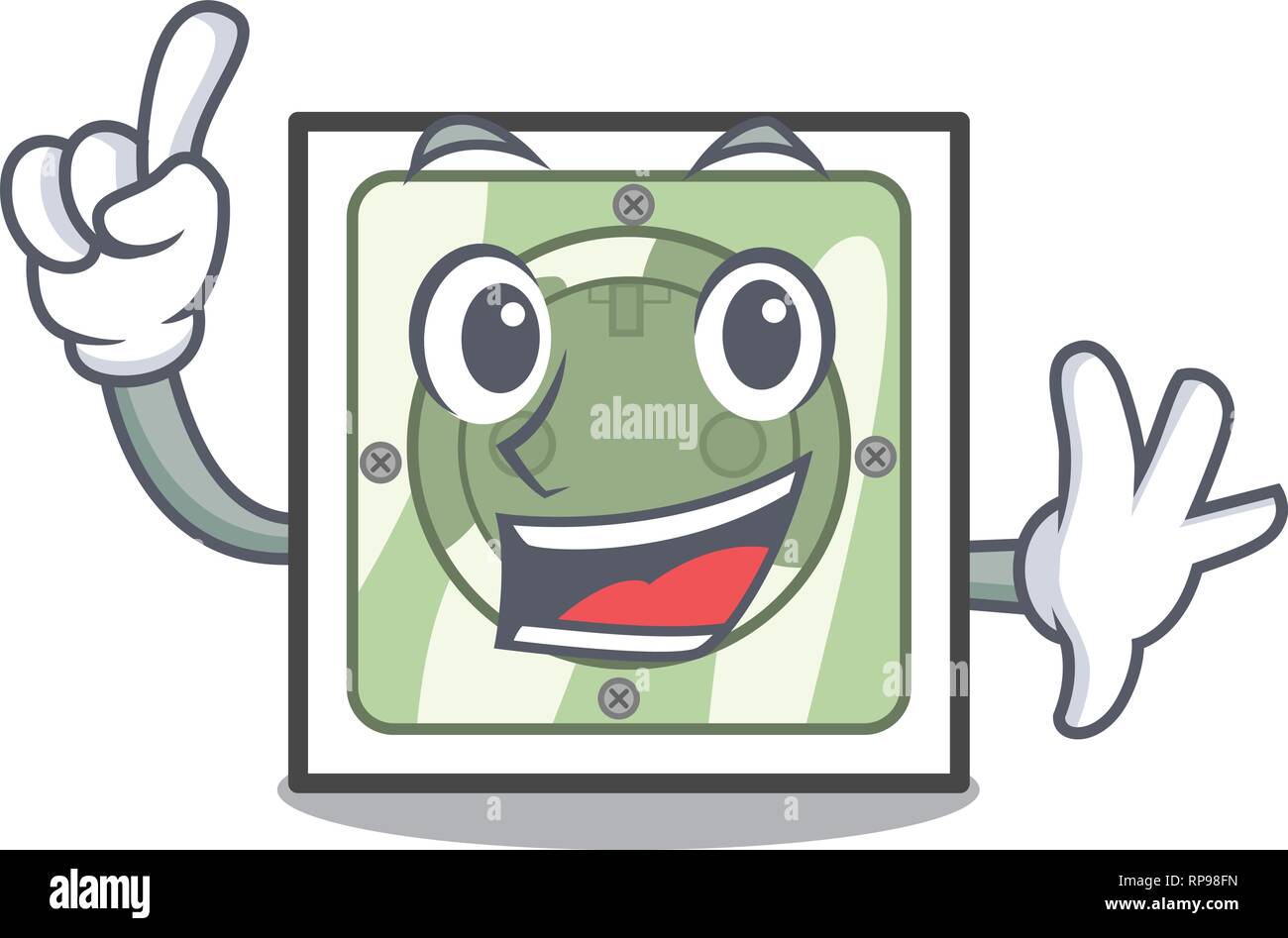 Finger power socket isolated with in mascot Stock Vector Image & Art ...